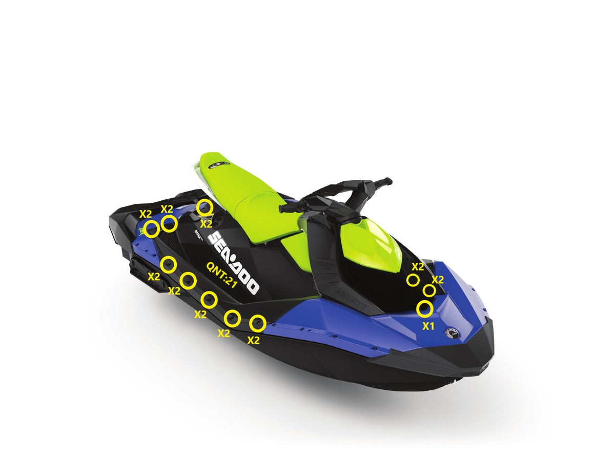 SeaDoo Spark 2UP/3UP/TRIXX Oval Marine Stainless Steel Washer Kit – BRT